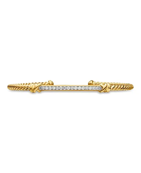 David Yurman Petite Helena Bracelet With Diamonds - Yellow Gold