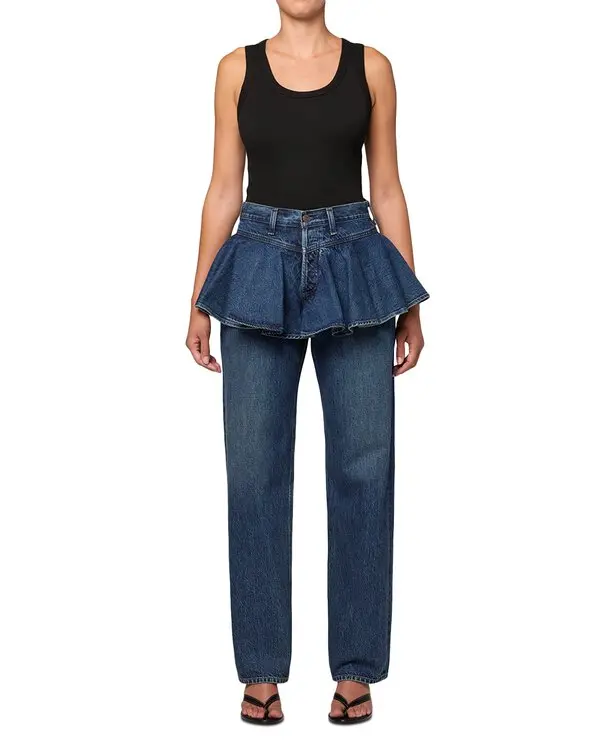 AGOLDE High Rise Straight Peplum Jeans - Peak