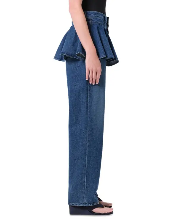 AGOLDE High Rise Straight Peplum Jeans - Peak