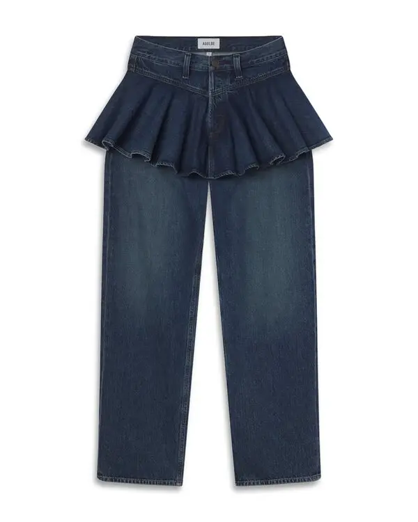 AGOLDE High Rise Straight Peplum Jeans - Peak
