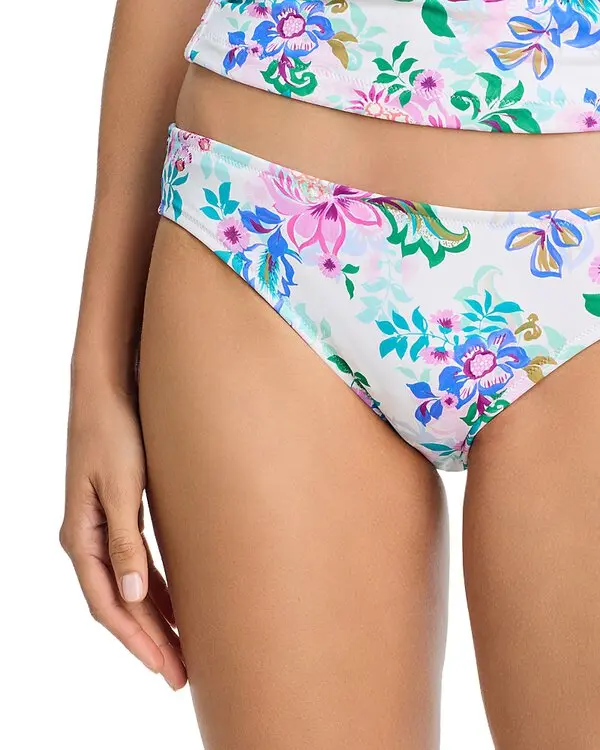 Johnny Was Floral Print Bikini Bottom - White Melia