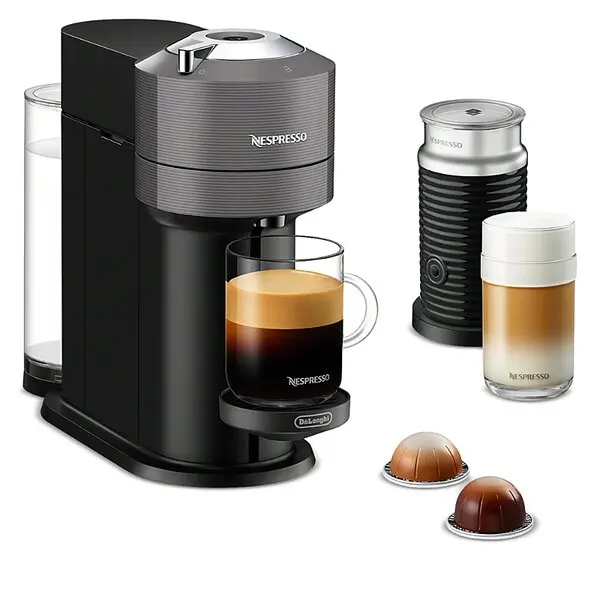 NESPRESSO Vertuo Next Coffee And Espresso Maker Delonghi With Aeroccino Milk Frother - Dark Grey