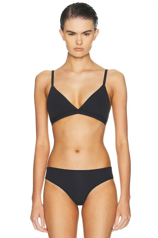 SKIMS Fits Everybody Triangle Bralette In Brown - Onyx