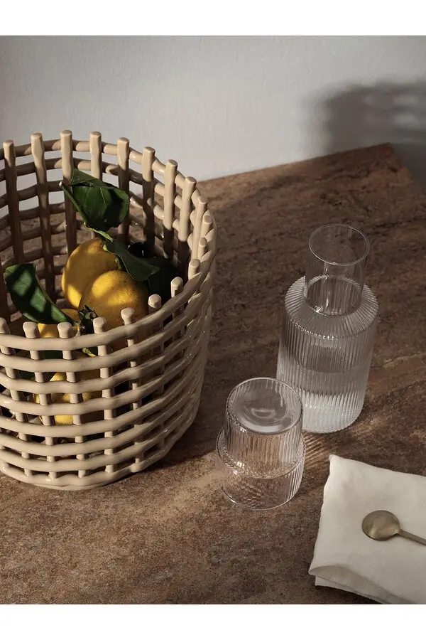 FERM LIVING Ripple Small Carafe Set In Neutral