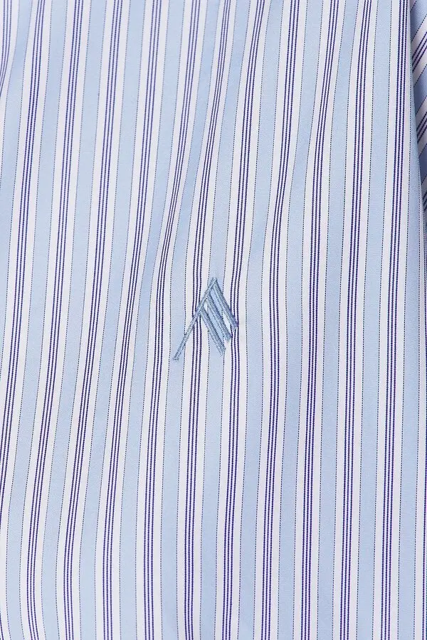 Attico Striped Button-down Shirt - Light Blue & White