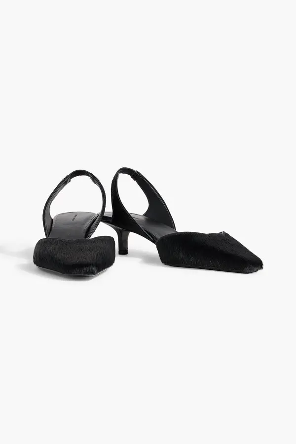 Loulou De Saison Emisa Calf Hair Slingback Pumps - Black