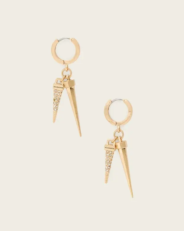 ALLSAINTS Laio Double Spike Earrings - Warm Brass