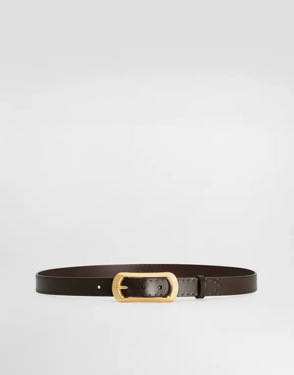 Dolce & Gabbana Tempesta Calfskin Belt - Brown