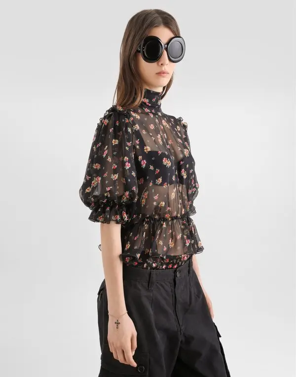 Dolce & Gabbana Floral-print Chiffon Top