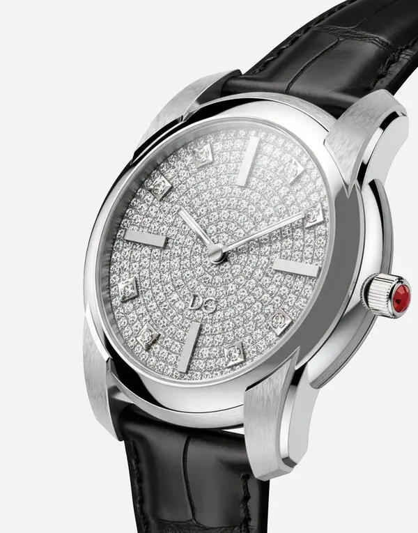 Dolce & Gabbana Dg7 Pavé White Gold Watch - Black
