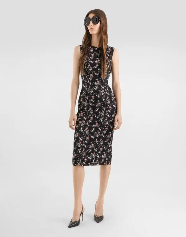 Dolce & Gabbana Floral-print Charmeuse Midi Dress