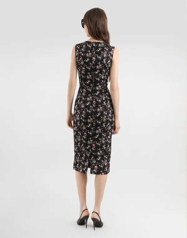 Dolce & Gabbana Floral-print Charmeuse Midi Dress