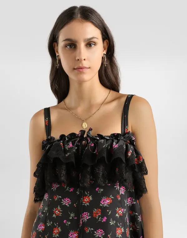 Dolce & Gabbana Floral-print Habotai Long Dress