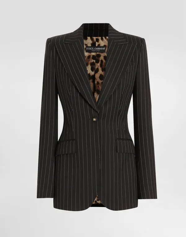 Dolce & Gabbana Single-breasted Pinstripe Wool Jacket