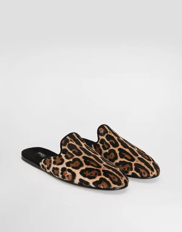 Dolce & Gabbana Leo- Pony Slippers - Print