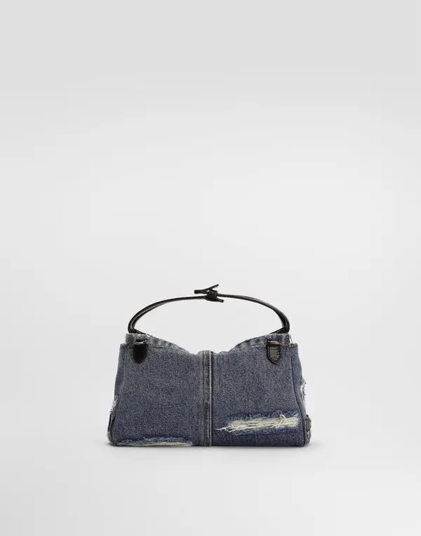 Dolce & Gabbana Vittoria Denim Patchwork Shoulder Bag