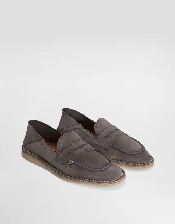 Dolce & Gabbana Reversed Calfskin Slipper - Grey