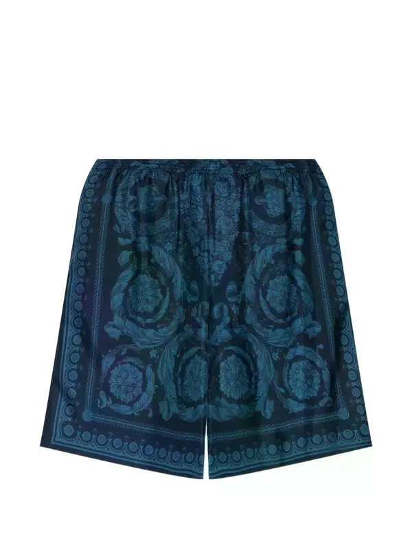 Versace Floral-print Shorts - Blue