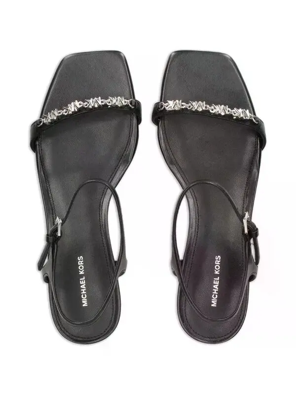 Michael Kors Dina Leather Sandals - Black