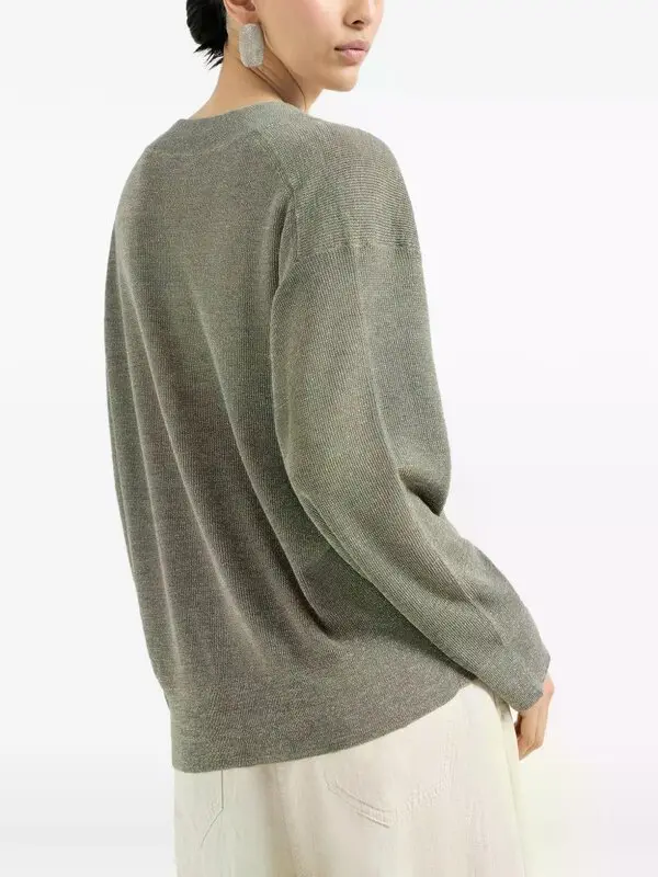 Brunello Cucinelli Sparkling V-neck Top