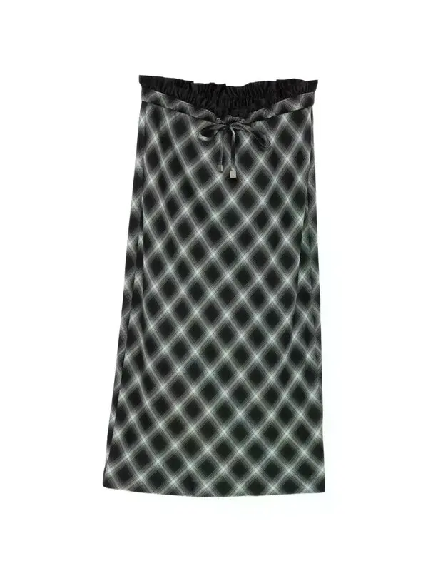LESS Plaid Midi Skirt