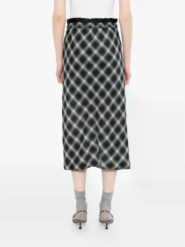 LESS Plaid Midi Skirt