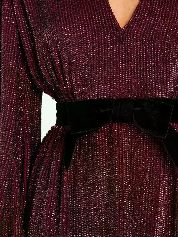 Retrofete Sequin V-neck Mini Dress