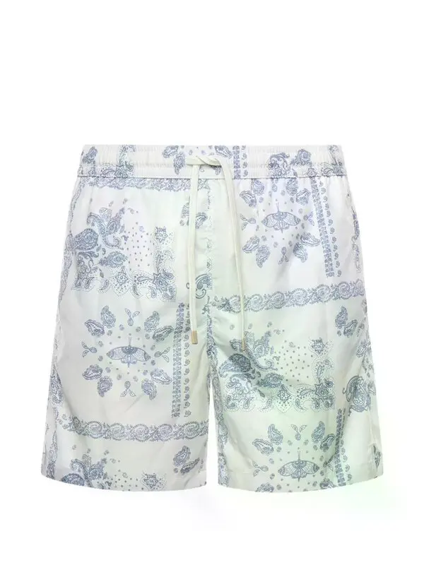 Eleventy Paisley-print Swim Shorts - White