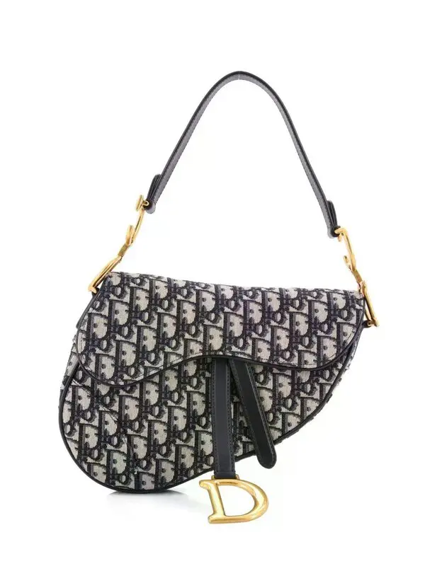 Dior Saddle Handbag Oblique Canvas Medium - Blue