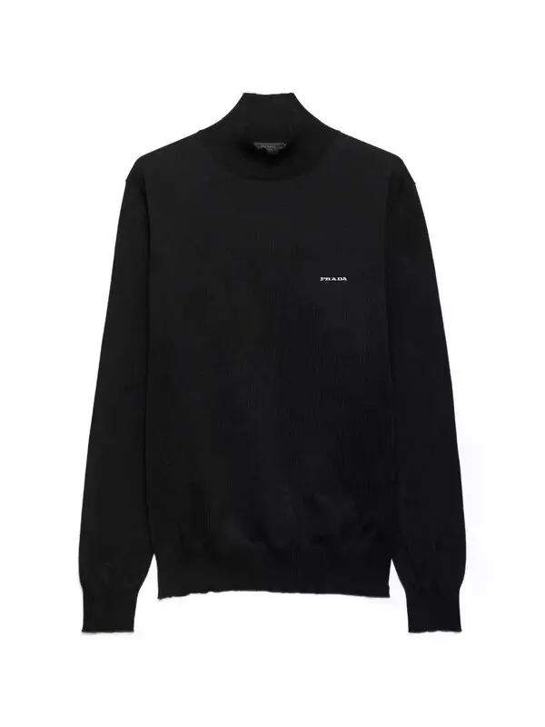 Prada Logo-embroidered Turtleneck Sweater