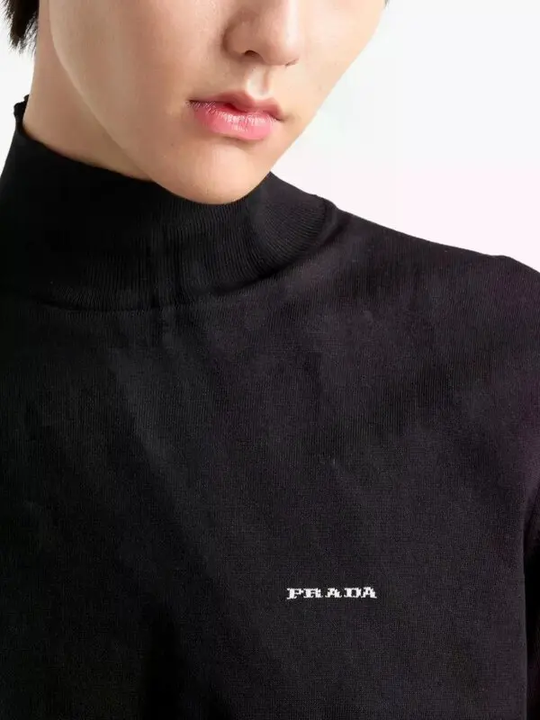 Prada Logo-embroidered Turtleneck Sweater