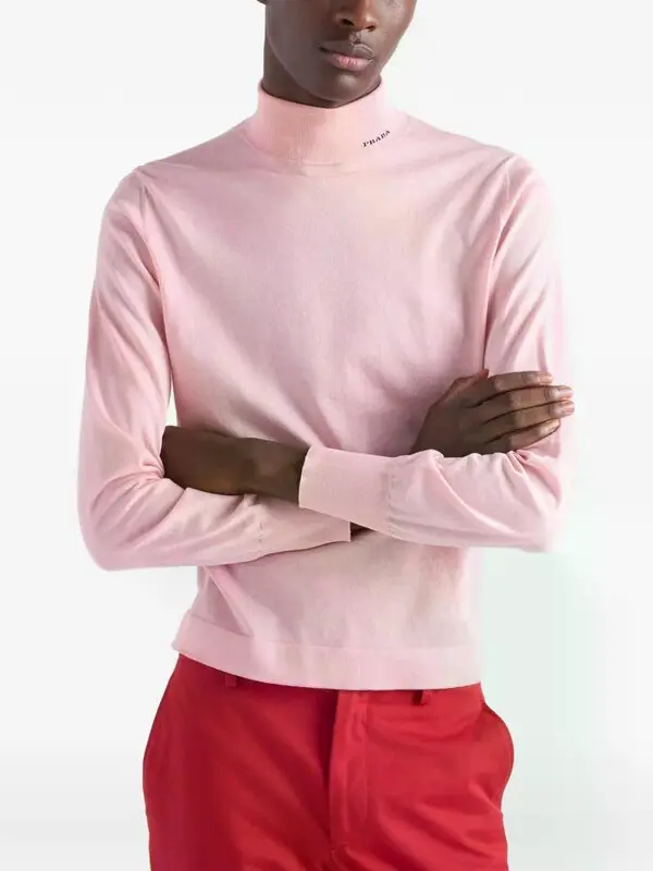 Prada Ribbed Turtleneck Sweater - Pink