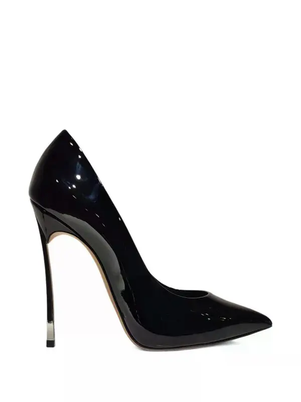 Casadei Pointed Metal Heeled Pumps - Black