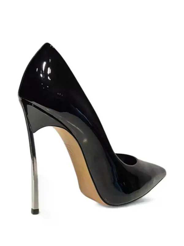 Casadei Pointed Metal Heeled Pumps - Black