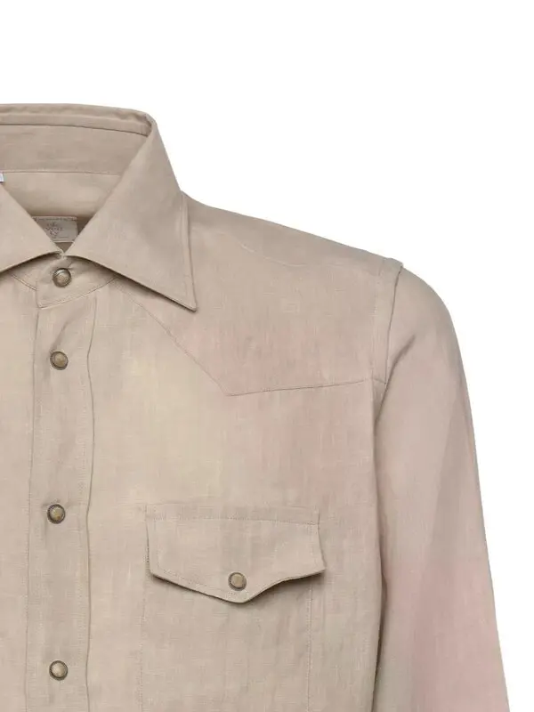 Eleventy Chest-pocket Shirt - Neutrals