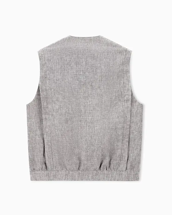 Giorgio Armani Linen Blend Asymmetrical Vest