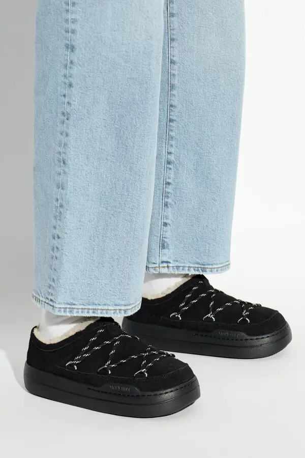 Moon Boot Suede Slippers - Black