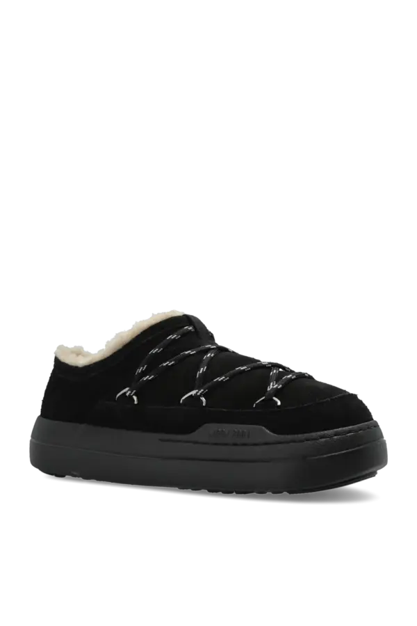Moon Boot Suede Slippers - Black