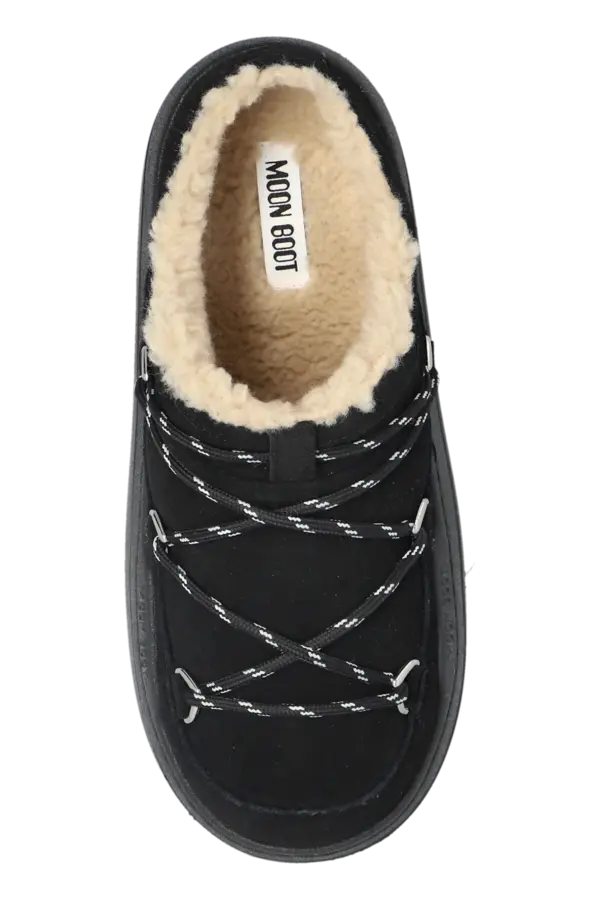 Moon Boot Suede Slippers - Black