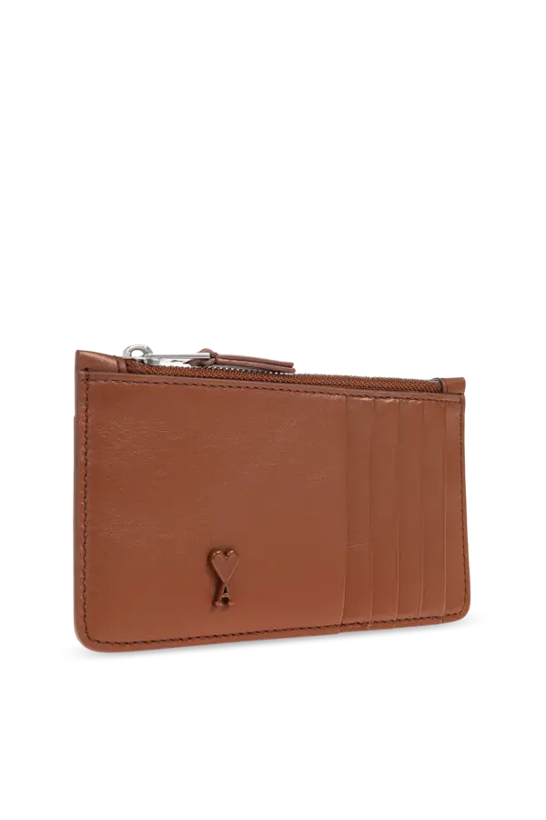 AMI Paris Leather Card Holder With Logo