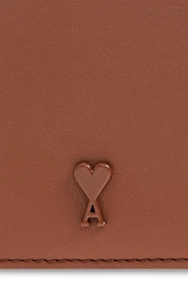 AMI Paris Leather Card Holder With Logo