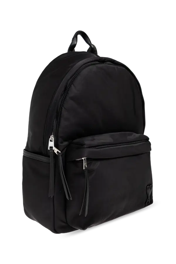 AMI Paris Logo Backpack - Black