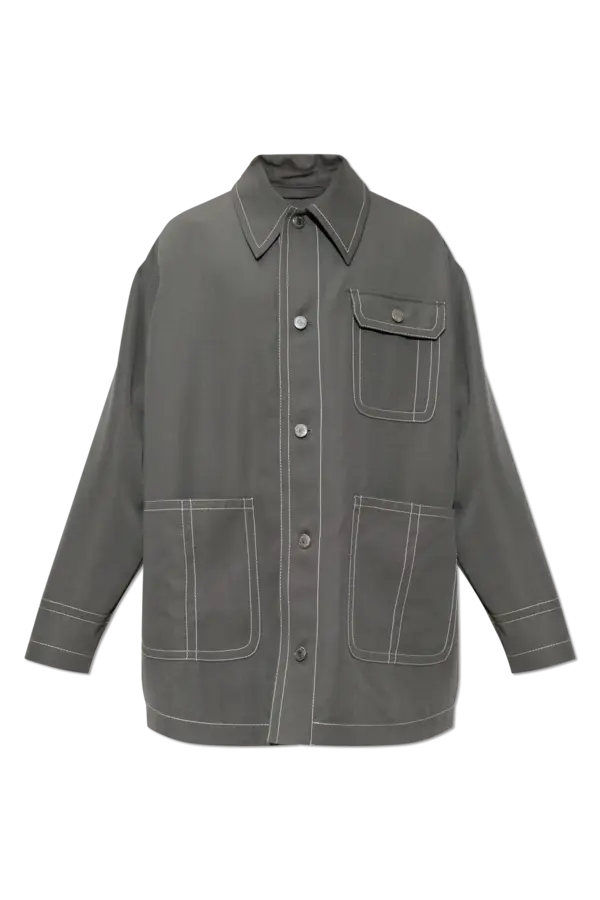 Ami Wool Oversized Jacket - Grey