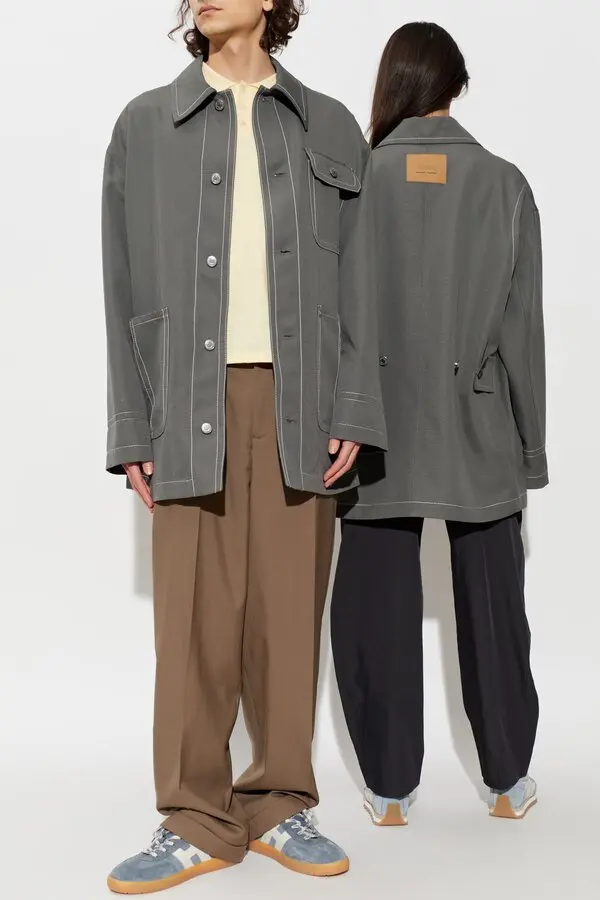 Ami Wool Oversized Jacket - Grey