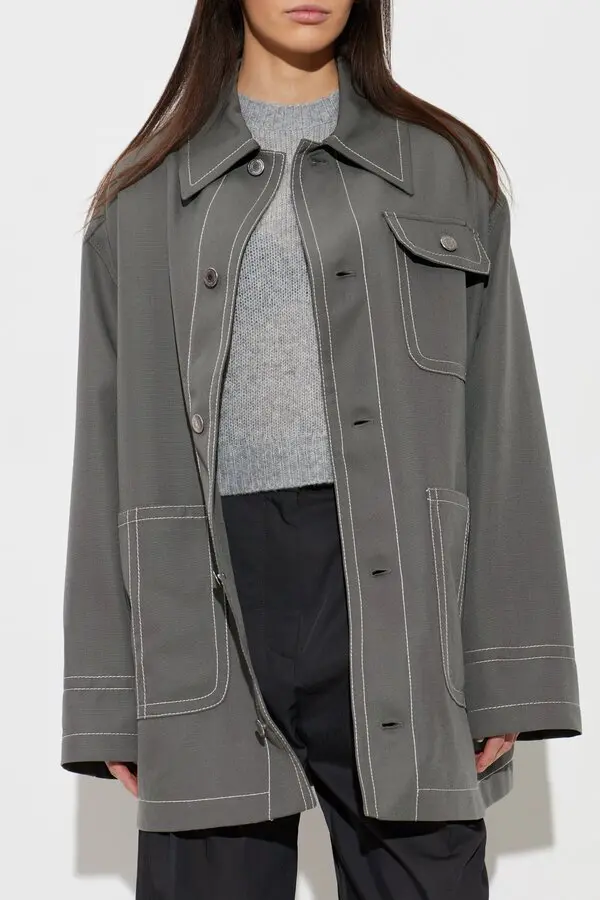 Ami Wool Oversized Jacket - Grey