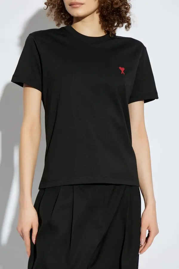 AMI Paris T-shirt With Logo - Black