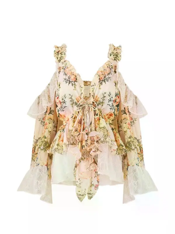 Camilla Floral Print Ruffled Top