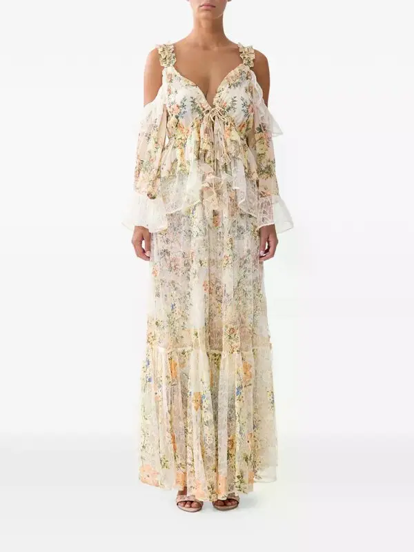 Camilla Floral Print Ruffled Top