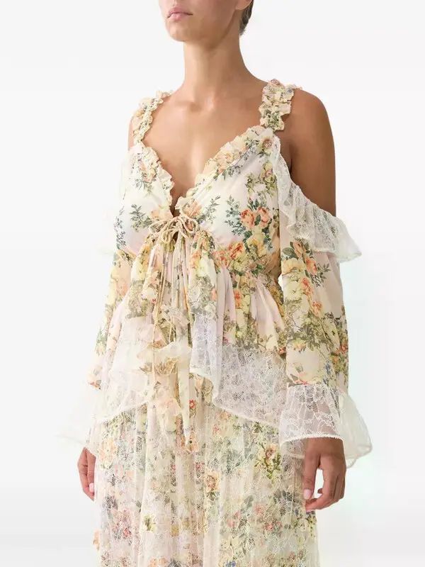 Camilla Floral Print Ruffled Top