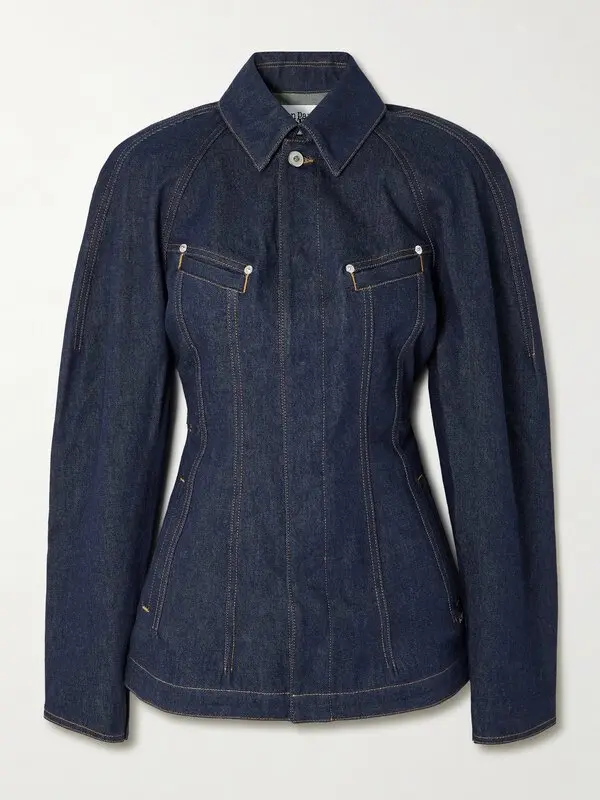 JEAN PAUL GAULTIER Paneled Topstitched Denim Jacket